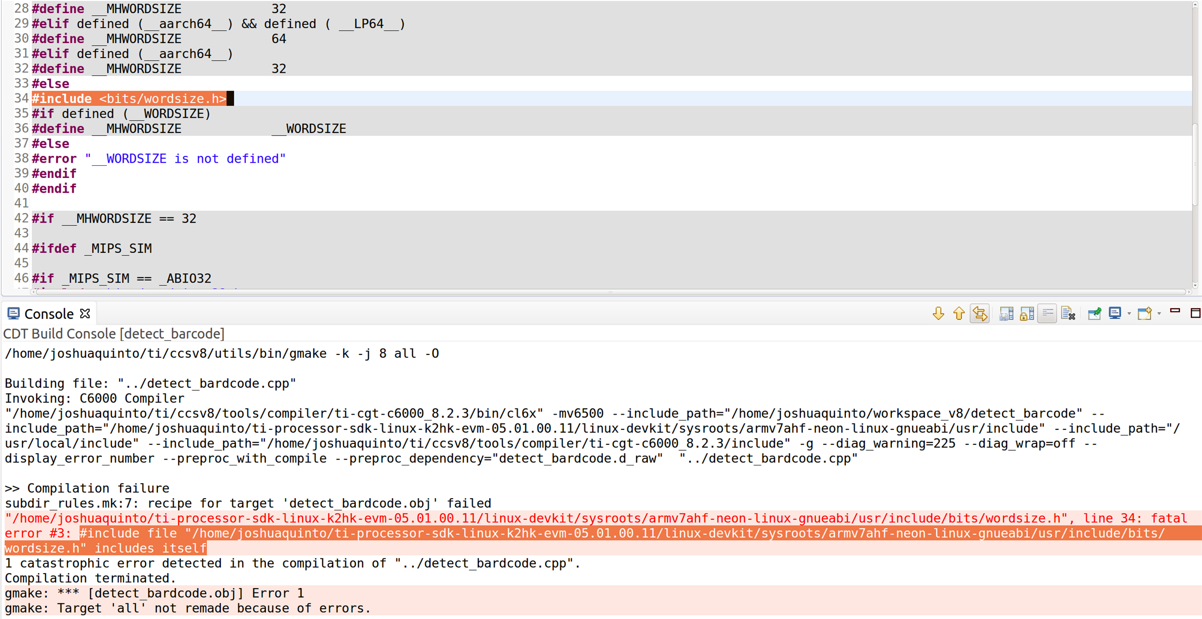 CCS/EVMK2H: OpenCV Barcode Detector Sample Code - Code Composer Studio forum - Code Composer ...