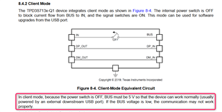 TPD3S713A-Q1: BUS voltage in client mode - Interface forum - Interface - TI E2E support forums