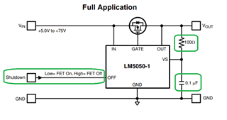 LM5050-1: LM5050-1 about VS pin and OFF pin issue - Power management forum - Power management ...