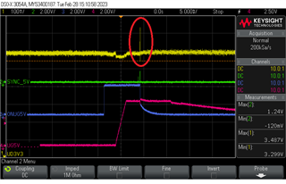 TPS61378-Q1: Issue: When auto PFM mode switches to the external sync(FPWM), the input terminal ...