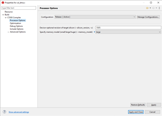 TMS320C5535: Problem building release version of project using CCS 10 that was originally built ...