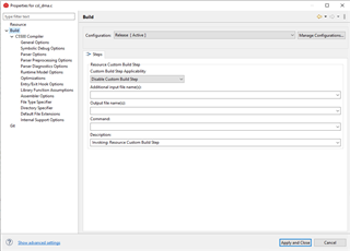 TMS320C5535: Problem building release version of project using CCS 10 that was originally built ...
