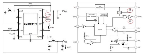 LM3409: Gate pin drive capability and VCC-CSN cap - Power management forum - Power management ...