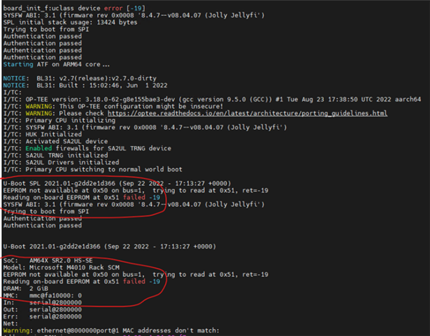 AM6412: Reading on-board EEPROM at 0x50/0x51 failed -19 error during boot - Processors forum ...