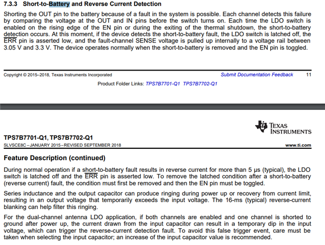 TPS7B7702-Q1: short-to-battery protection function - Power management forum - Power management ...
