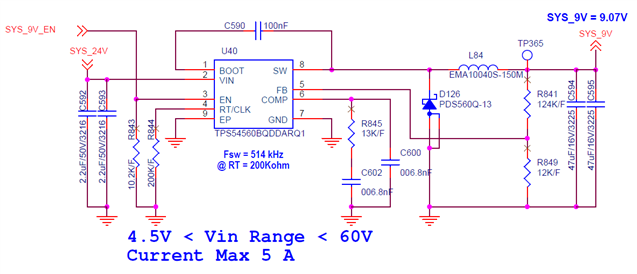 TPS54560B-Q1: Schematic conformance review request - Power management forum - Power management ...