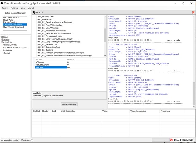 CC2640R2F: Host test: the V2 version of HCI_LE_Transmitter_Test ...