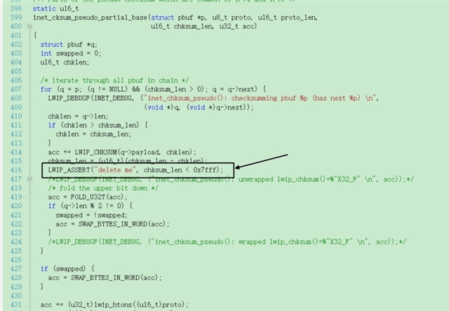 AWR2944: What is the reason for the error of the function inet_cksum ...
