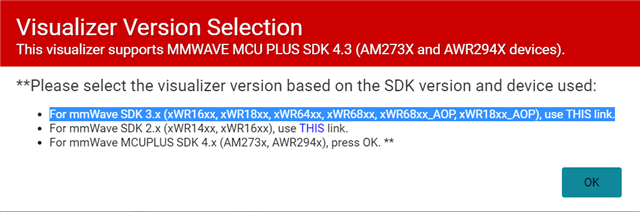 IWR6843AOPEVM: Failure connection to the Demo Visualizer with the binary file (out_of_box_6843 ...