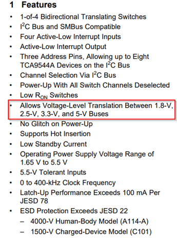 TCA9544A: TCA9544APWR 2V5 to 3V3 voltage translation - Interface forum - Interface - TI E2E ...