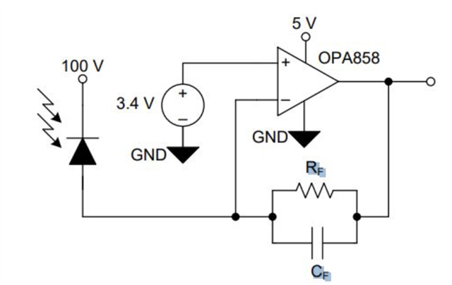 OPA858: OPA858 Photodiode sensor output remaining constant (no change) - Amplifiers forum ...