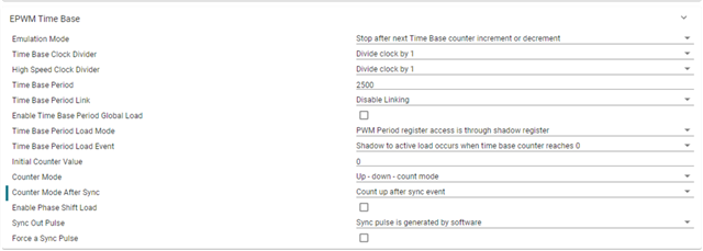 TMS320F28379D: Sysconfig EPWM settings for generating complementary output - C2000 ...