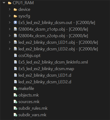 TMS320F280049C: Linking several source files in compiler with single .out file - Refer document ...