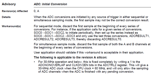 TMS320F28035: Question about ADC Initial Conversion - C2000 microcontrollers forum - C2000™︎ ...