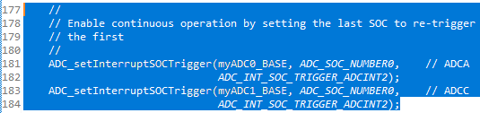 TMS320F28388D: Questions about adc_ex6_soc_continuous_dma routine - C2000 microcontrollers forum ...