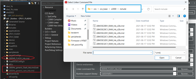 TMS320F280040C-Q1: How to map a specific item in .cproject file to the project properties ...