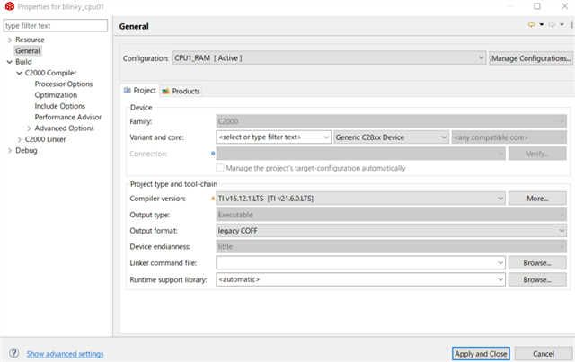 TMS320F28075: Double definition error message when importing sample code - C2000 ...