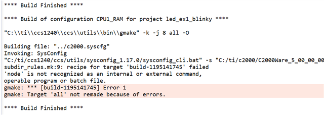 TMS320F280049C: subdir_rules.mk:9: recipe for target 'build-816195679' failed - C2000 ...