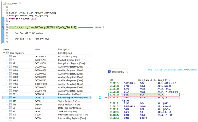 LAUNCHXL-F28379D: Find out the cause of FPU_OVERFLOW and FPU_UNDEFLOW - C2000 microcontrollers ...