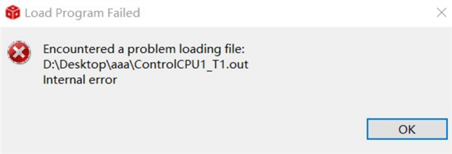 TMS320F28377D: CCS report " Encountered a problem loading file: D:\Desktop\aaa\ControlCPU1_T1 ...