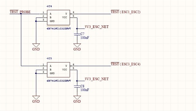 TMS320F28027F: Connection problem with four TMS320F28027FPTT in JTAG daisy-chain configuration ...