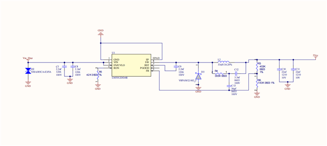 LM5012: Output voltage unstable after connecting load - Power management forum - Power ...