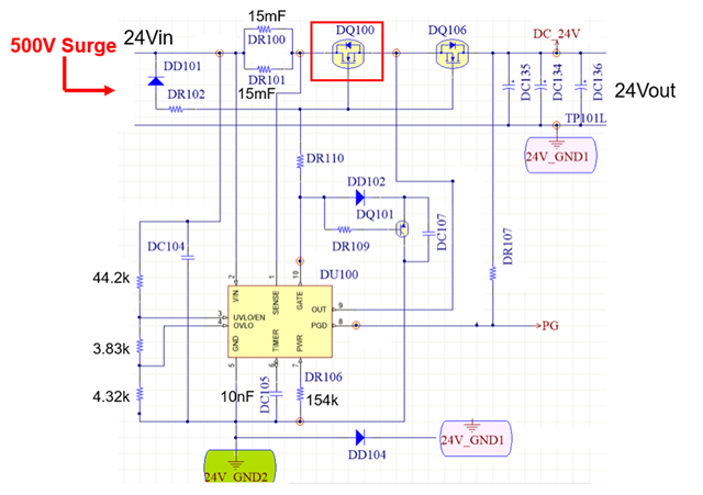 LM5069: Circuit for Surge improvement - Power management forum - Power management - TI E2E ...