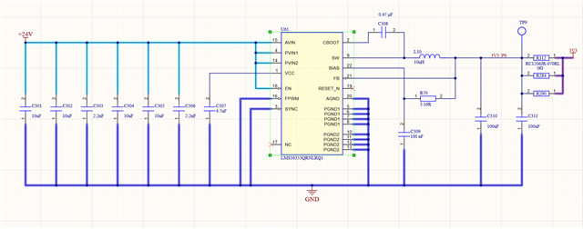 LMS3635-Q1: Power supply output voltage drop issue - Power management forum - Power management ...