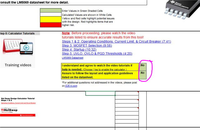 LM5069: Design Calculator tool missing information and shows wrong revision - Power management ...