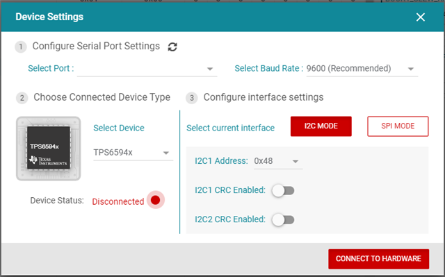 TPS6594-Q1: there is no select port on GUI - Power management forum - Power management - TI E2E ...