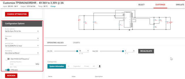 WEBENCH : REDESIGN button and RECALCULATE button - Simulation, hardware & system design tools ...