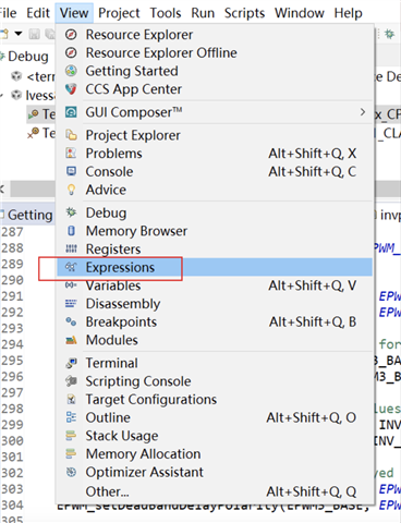 CCSTUDIO: CCS adds observation variables in View->Expression, after a period of time, the window ...