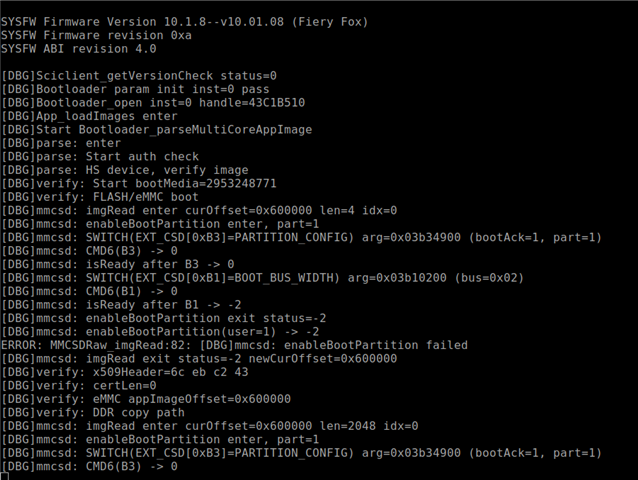 SK-AM62A-LP: Falcon Mode Boot from eMMC – Intermittent SBL Stage1 ...