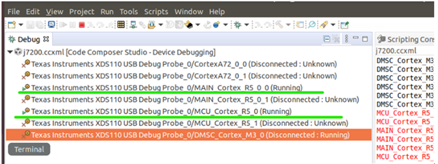PROCESSOR-SDK-J7200: CCS to connect the MCU R5_0_1 and R5_1_1 - Processors forum - Processors ...