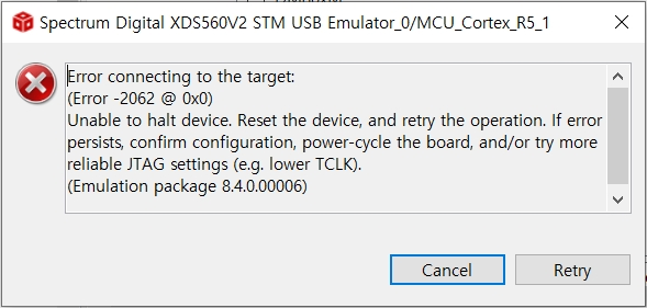 TDA4VM: core connecting error with CCS - Processors forum - Processors - TI E2E support forums
