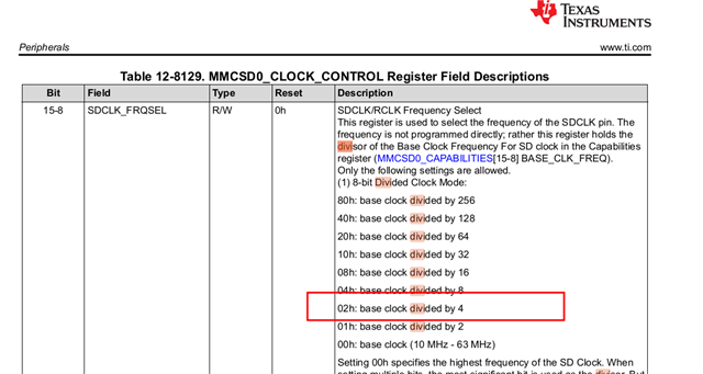 TDA4VM-Q1: EMMC CLK frequency - Processors forum - Processors - TI E2E support forums