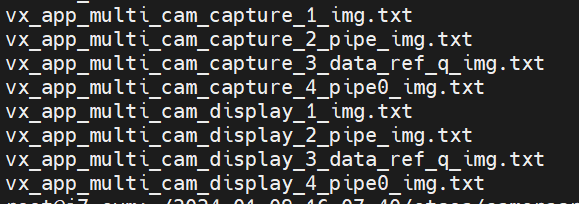 TDA4VM: The following txt files generated when running "app_multi_cam_codec". - Processors forum ...