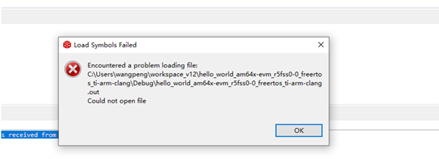 AM6442: CCS load file failed on EVM - Processors forum - Processors - TI E2E support forums