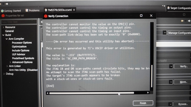 TMS570LS0914: Error is generated by TI's USCIF Driver or Utilities - Arm-based microcontrollers ...