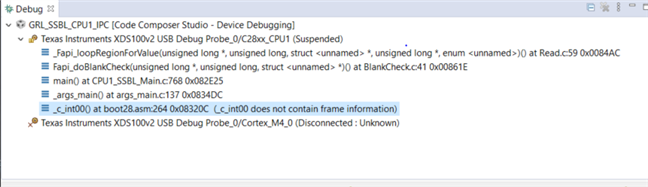 TMS320F28388D: c_int00() does not contain frame information. - C2000 microcontrollers forum ...