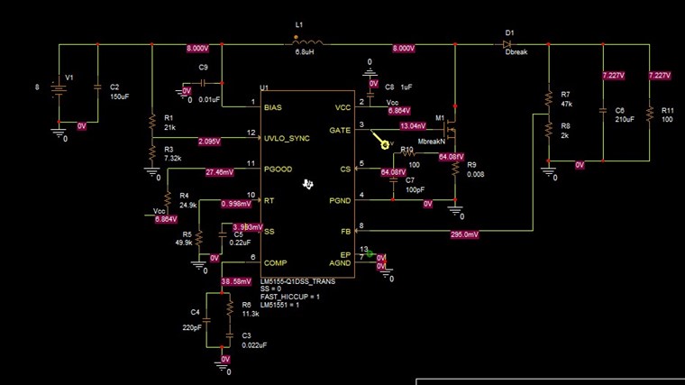 LM5155: Problem with Pspice Simulation model - Power management forum - Power management - TI ...