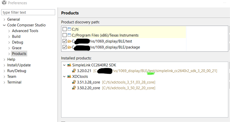 CCS/CC2640R2F: Specify location of SimpleLink SDK - Code Composer Studio forum - Code Composer ...