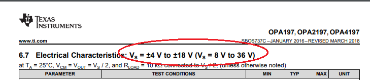 OPA2197: Parameters at 15V - Amplifiers forum - Amplifiers - TI E2E support forums
