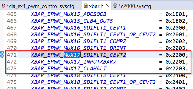 TMS320F280039C: EPWM X-BAR Mux - C2000 microcontrollers forum - C2000™︎ microcontrollers - TI ...