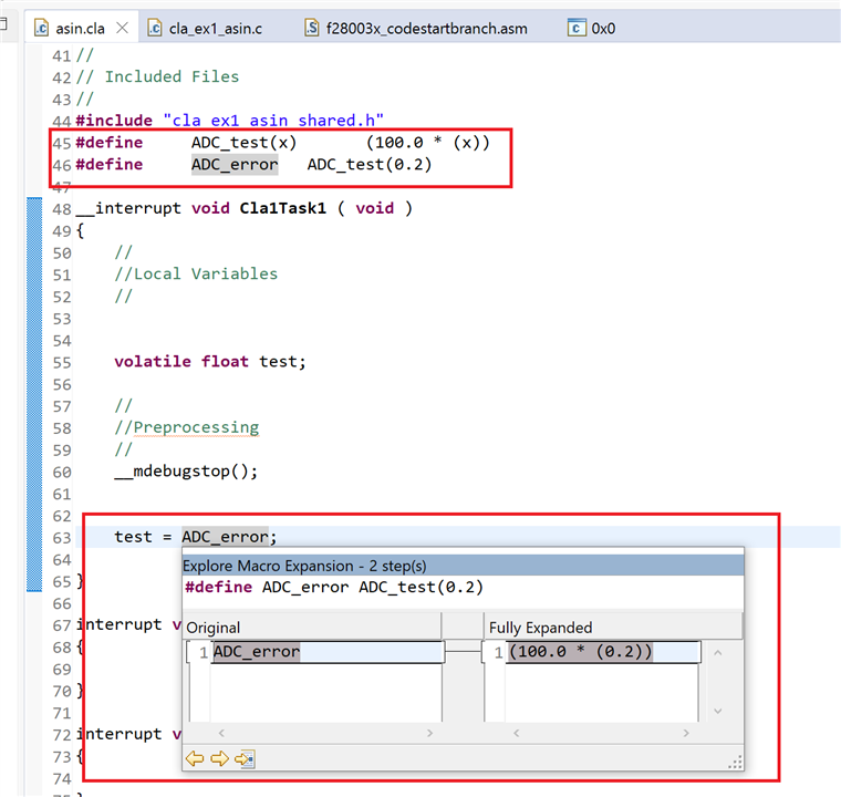 TMS320F280039C: Look into the result of a macro after code building on CCS - C2000 ...